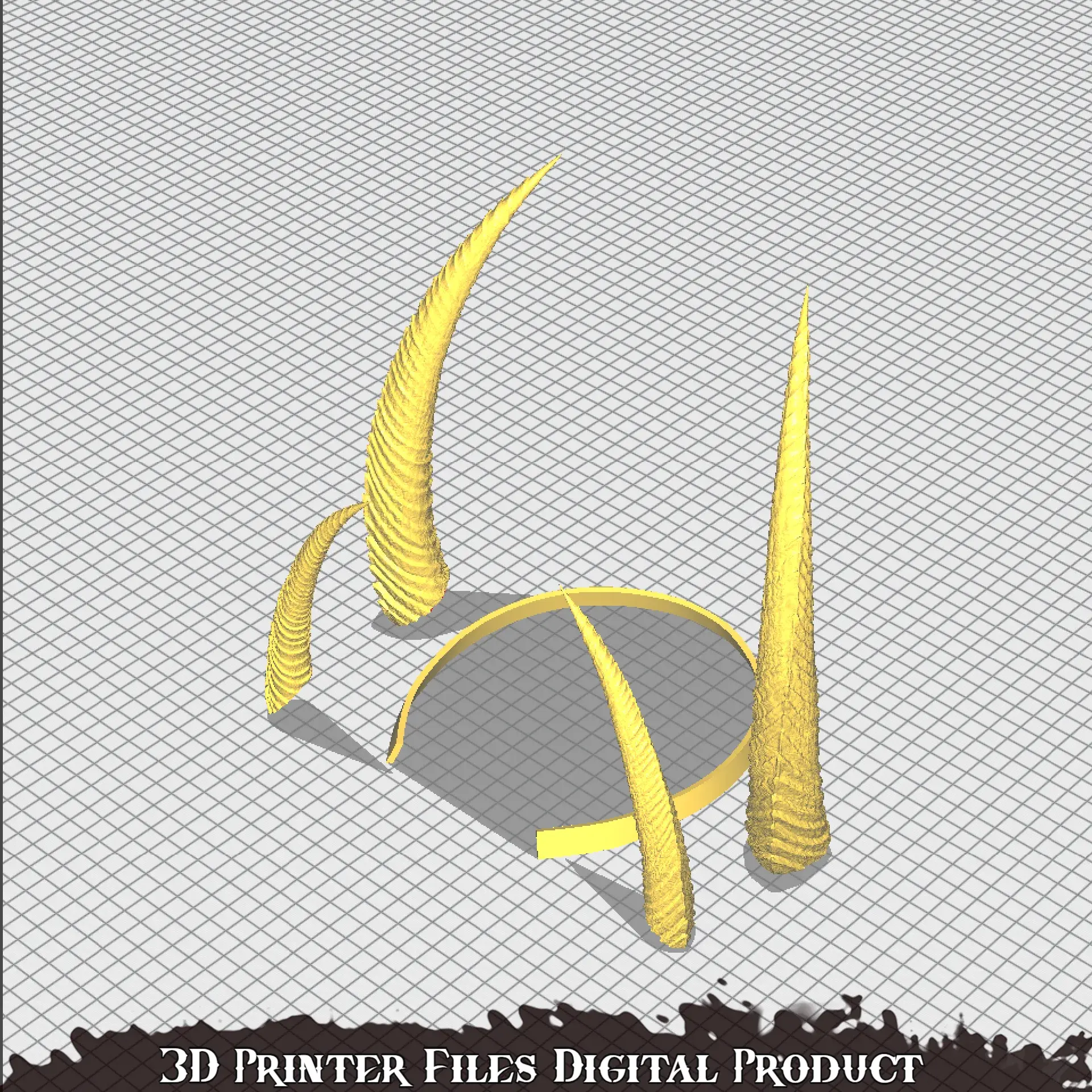 Cosplay STL Download - Mizora cosplay horns Baldurs Gate 3by Krotek-inc