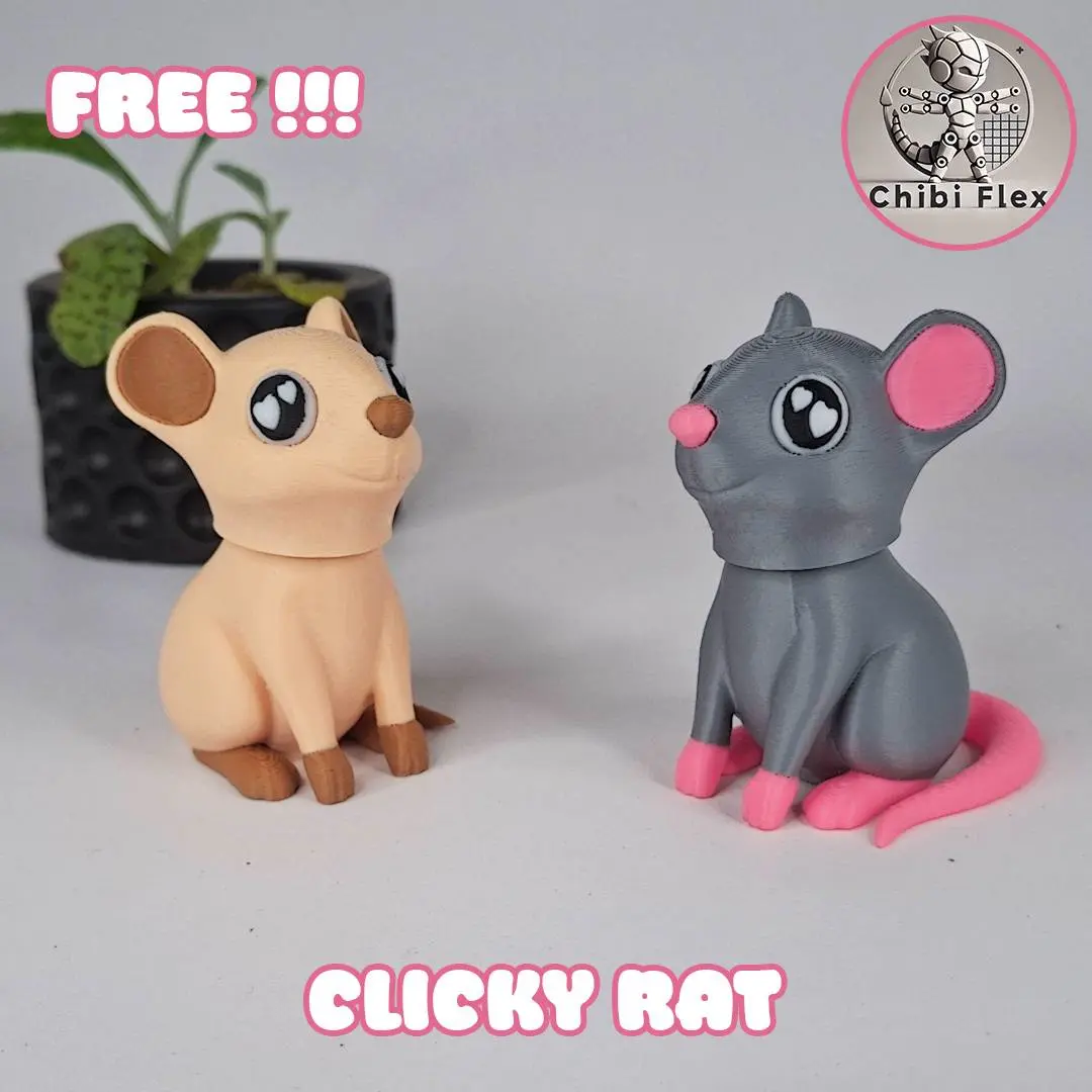 3D Printer Files | 3MF File | 🐀 ️FREEBIE: Clicky Rat - Clicker - FREE ...