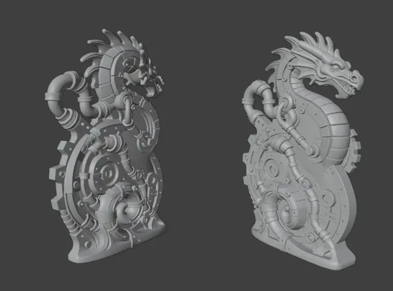 Sculptures & Artworks STL Download - Industrial Dragon Sculptureby ...
