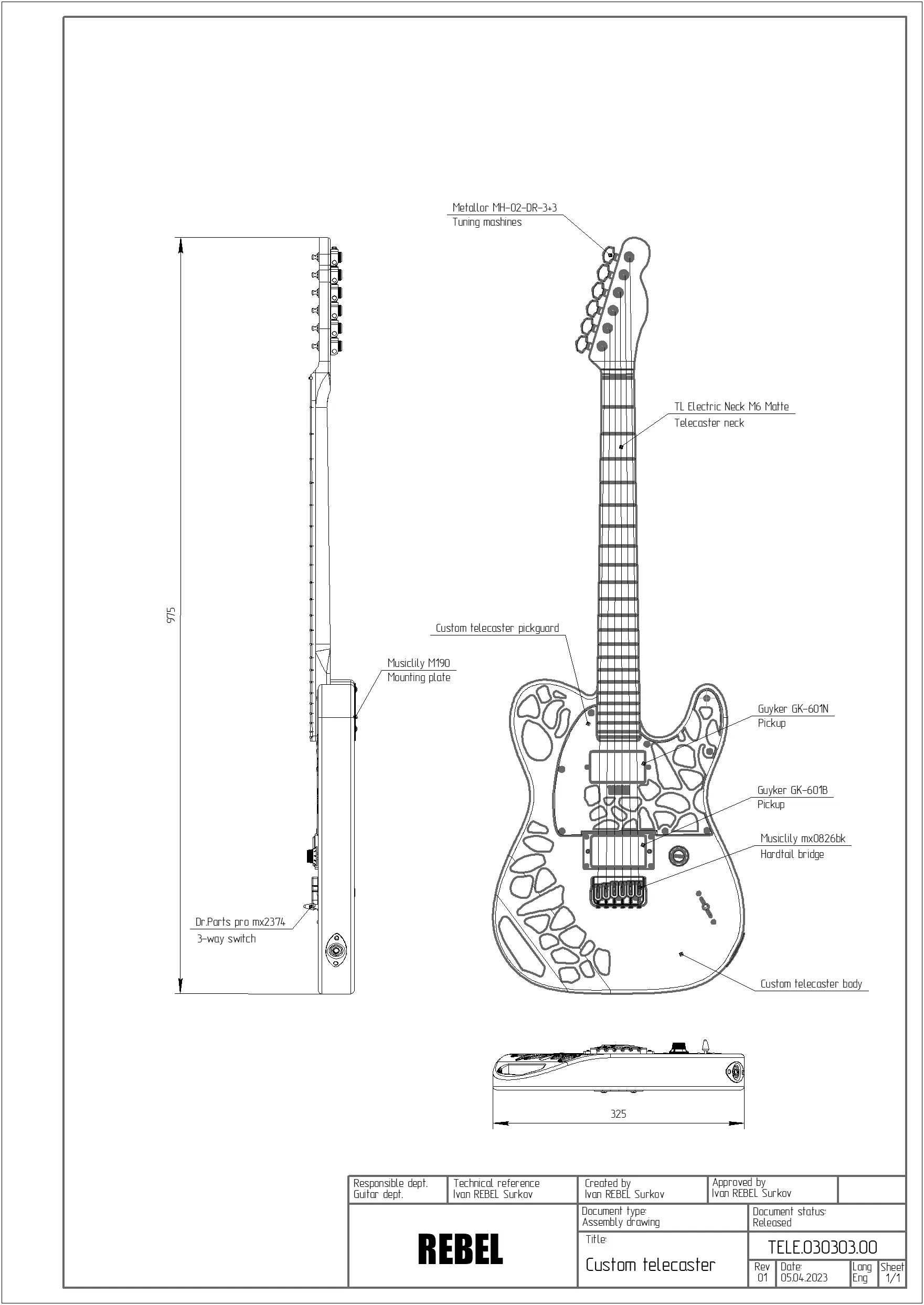 3D Printer Files | 3MF File | Voronoy pattern custom telecaster guitar ...