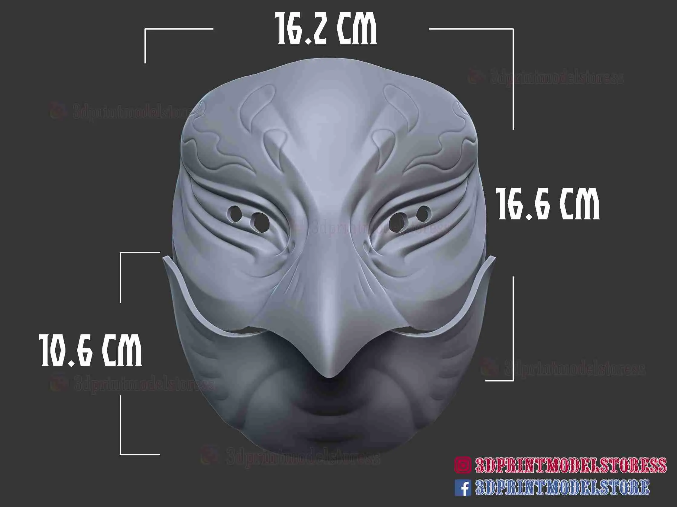 Other STL Download - Japanese Kitsune Oni Samurai Bird Maskby ...