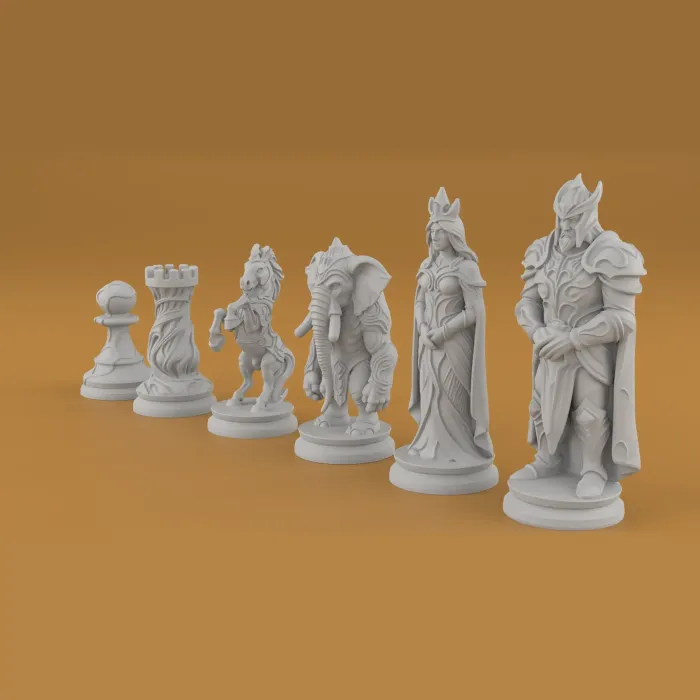 Other STL Download - Organic Chess Set STL Artistic 3D Printable Design ...