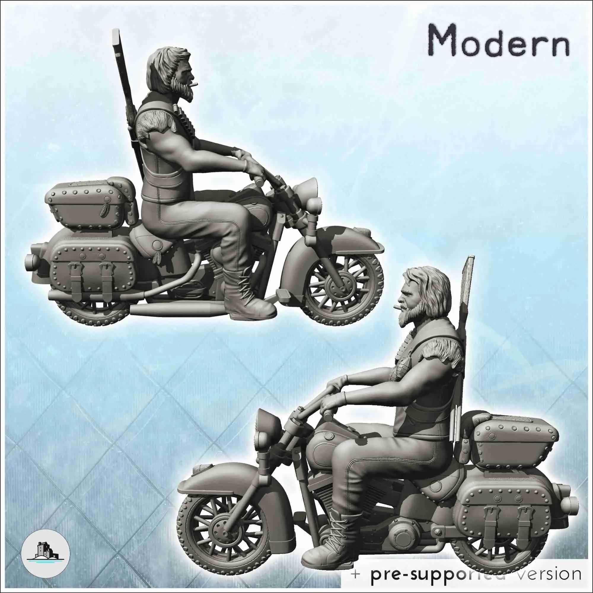 Other STL Download - Biker smoking with grenades and rifle (2 ...