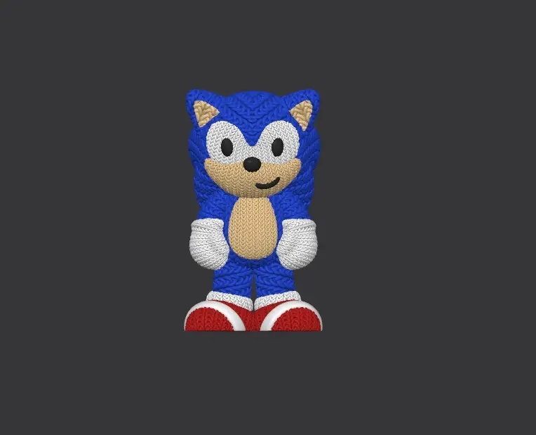 Characters & Creatures STL Download - knitted sonic the hedgehogby ...