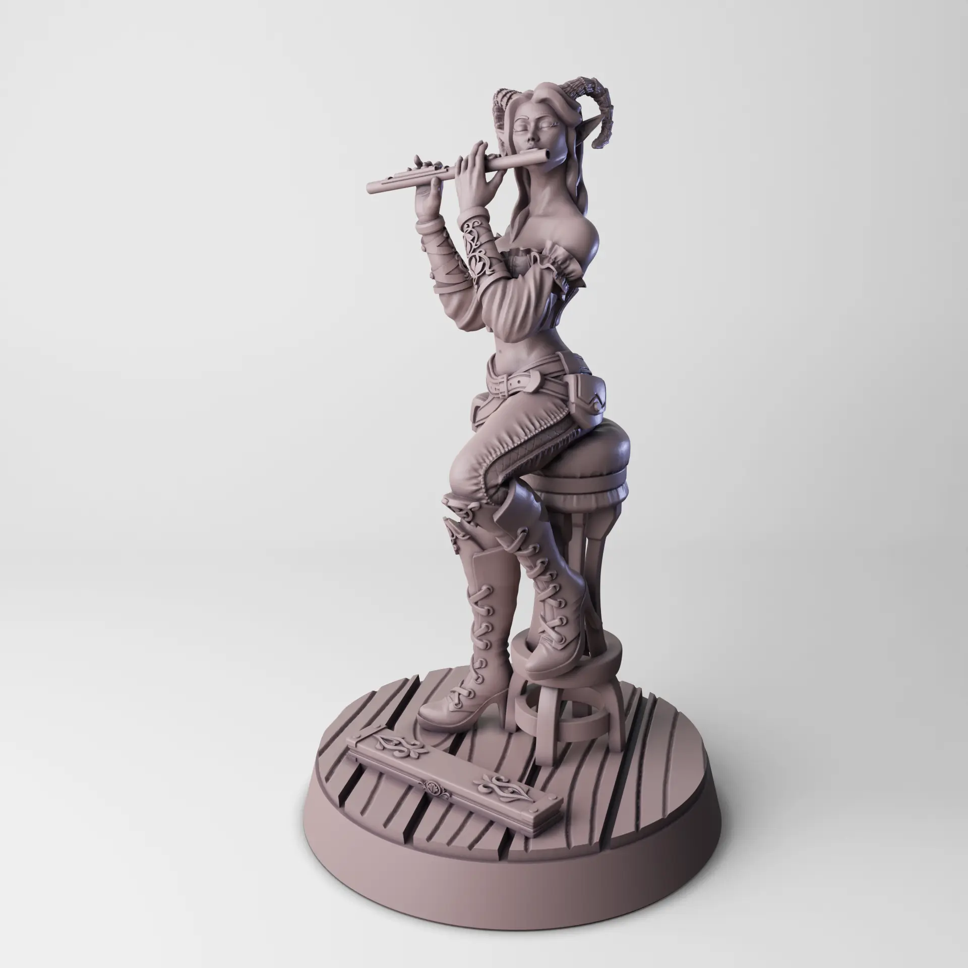 Other STL Download - Tiefling Bard | Flute Playing Hellspawn Hero | Tabletop RPGby Forge of Many ...
