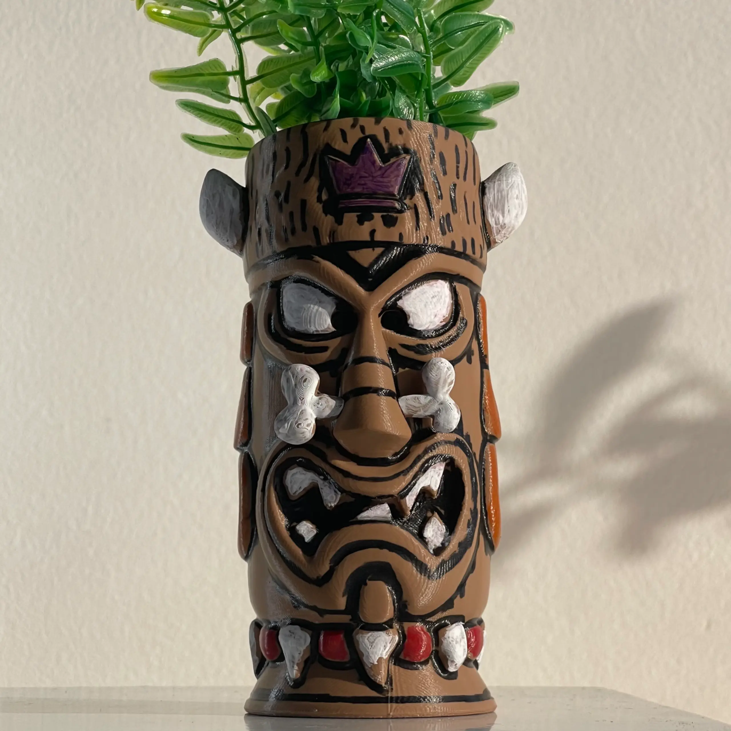 Home Decorations & Ornaments STL Download - TIKI KING PLANTER -MUG ...