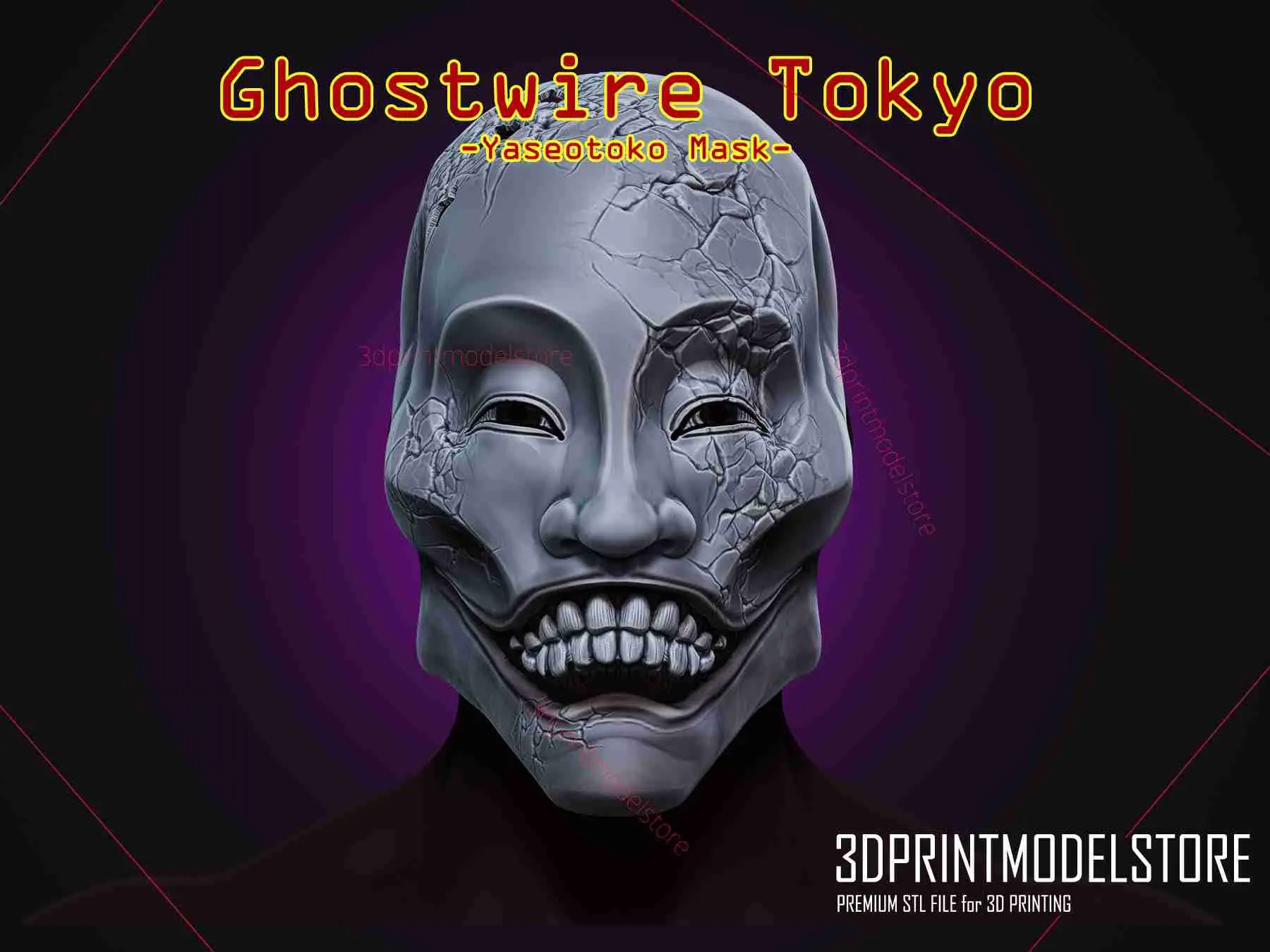 Cosplay STL Download - Yaseotoko Ghostwire Tokyo Mask Cosplay ...