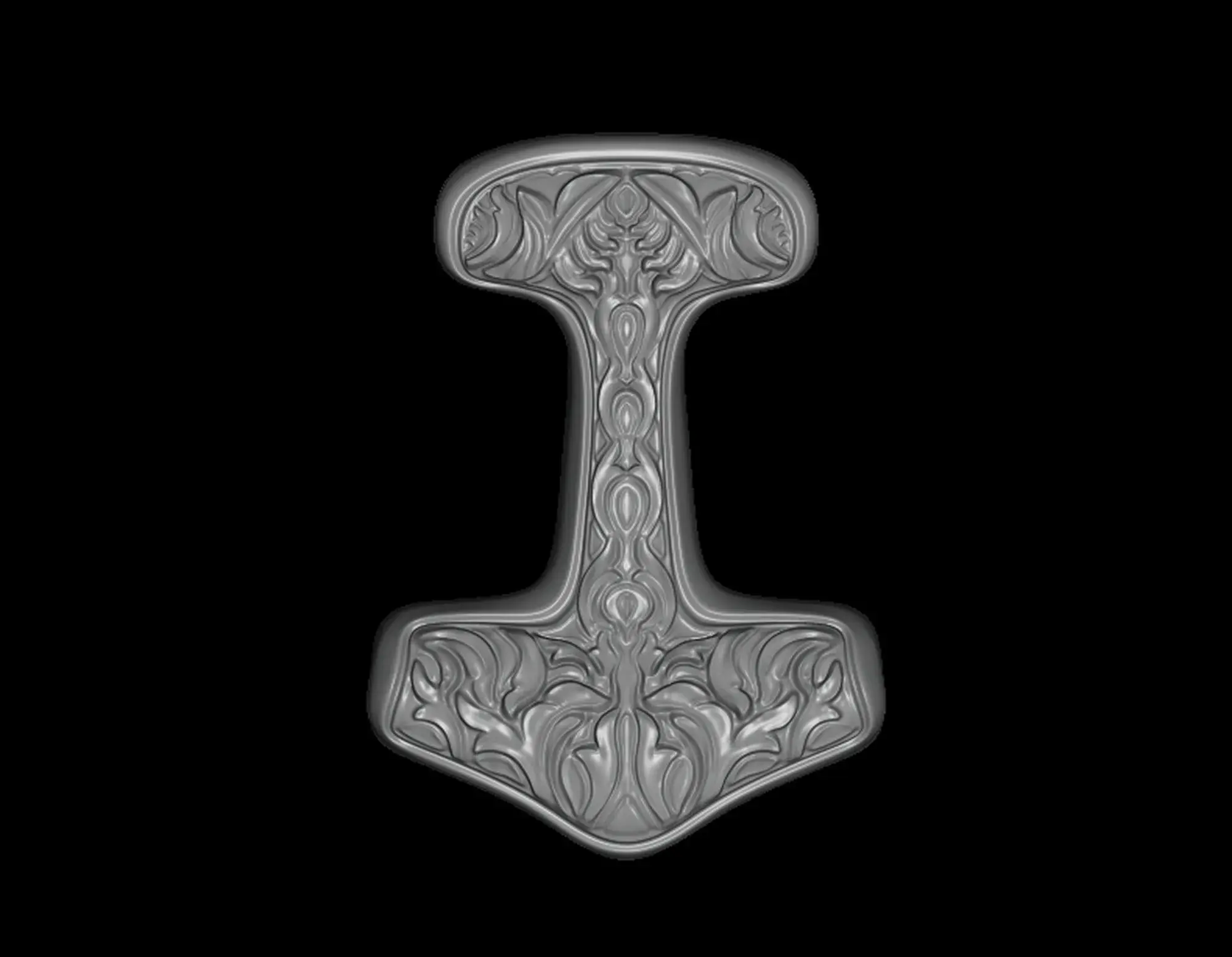 Badges & Coins STL Download - Thor Hammer Pendant 2by Christina3d