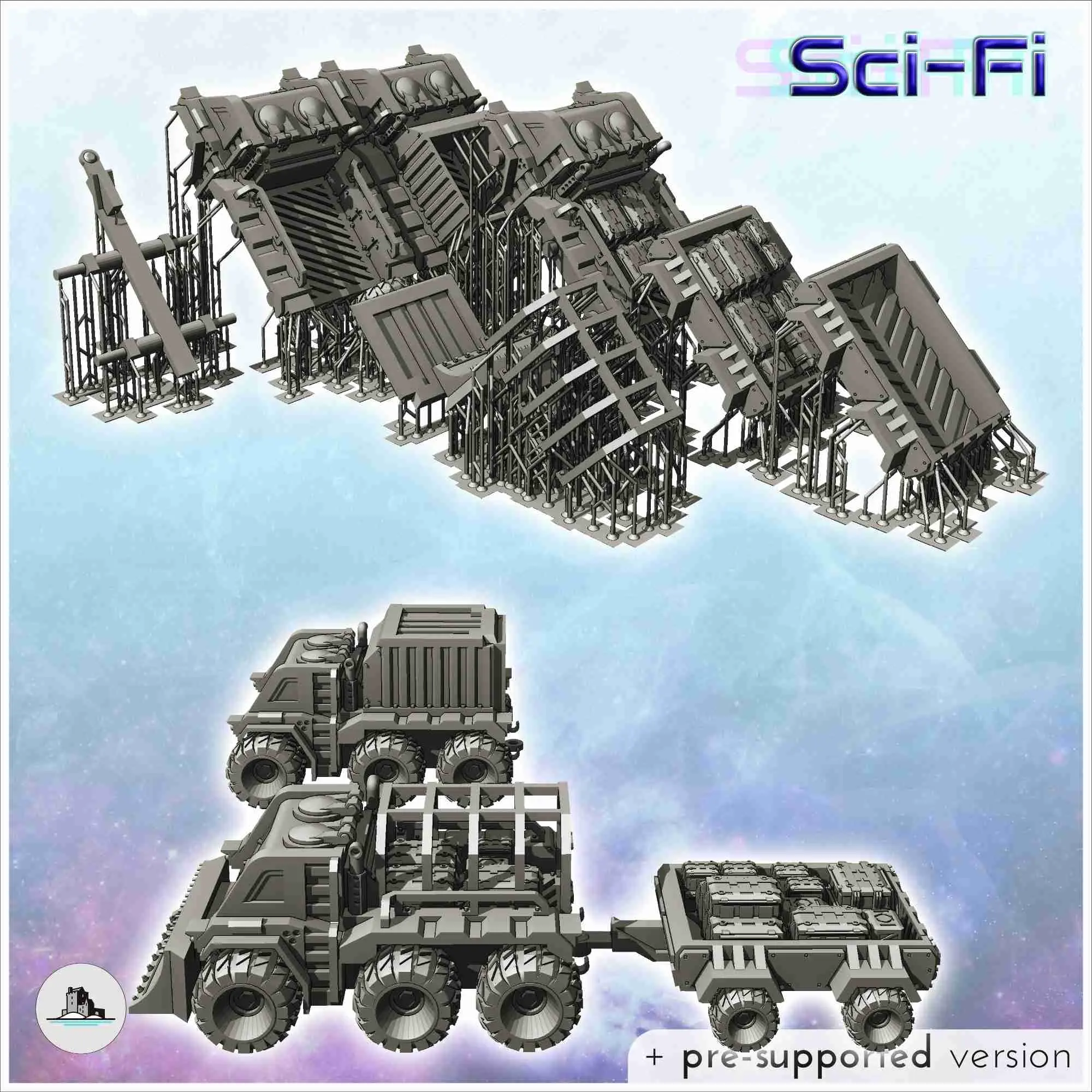 Other STL Download - Futuristic transport vehicle set with variants and ...