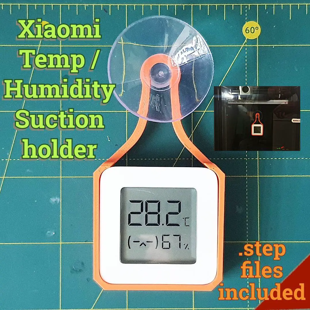 3D Printer Files | 3MF File | Xiaomi Temp Humidity Suction holder ...