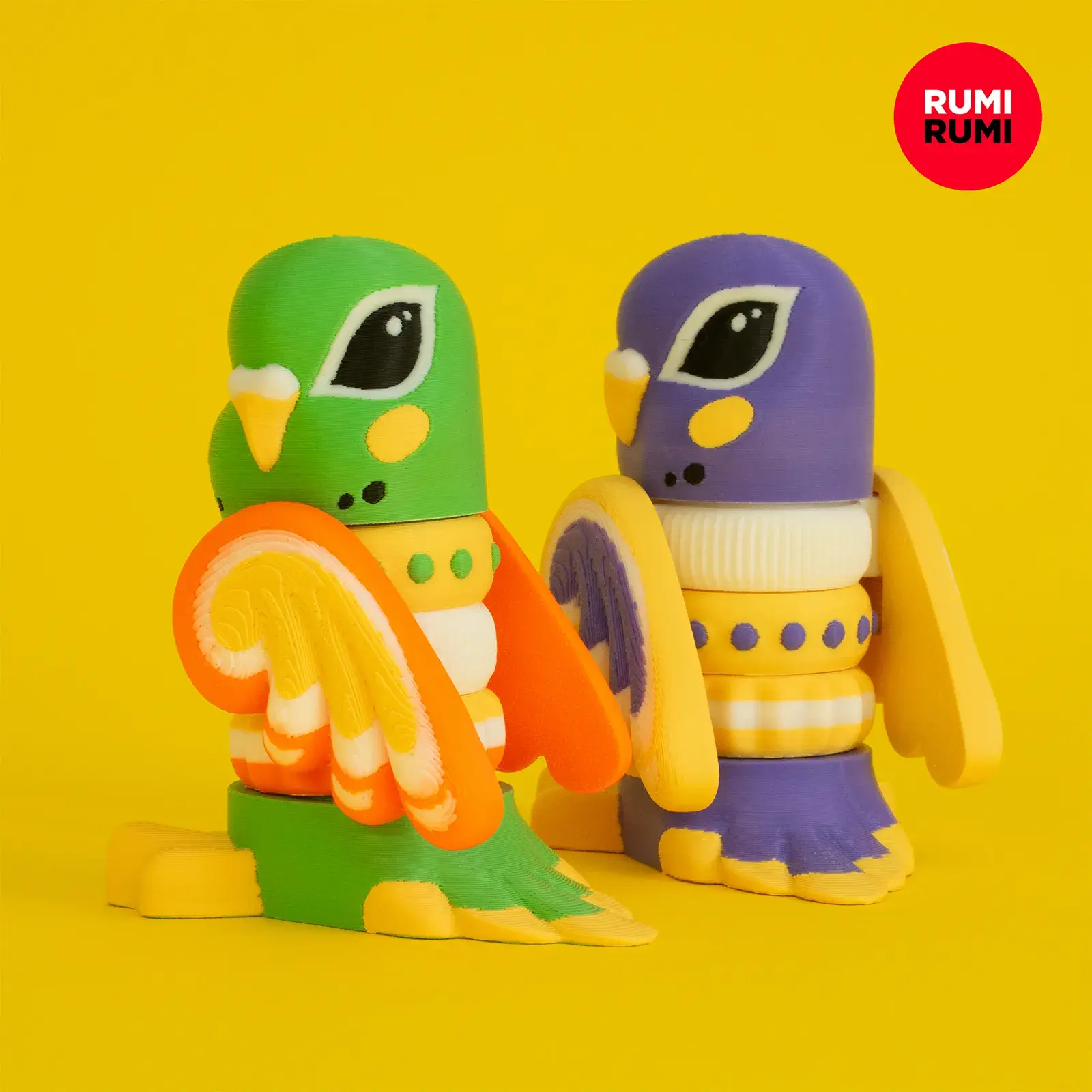 Construction Toys STL Download - Stackable Parrot Fidget Toyby RumiRumi