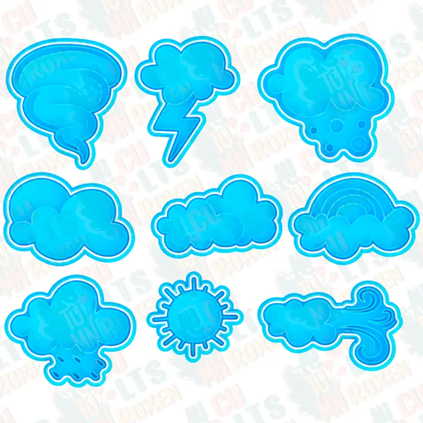 Weather effects cookie cutter set of 9 | 3D models download | Creality ...
