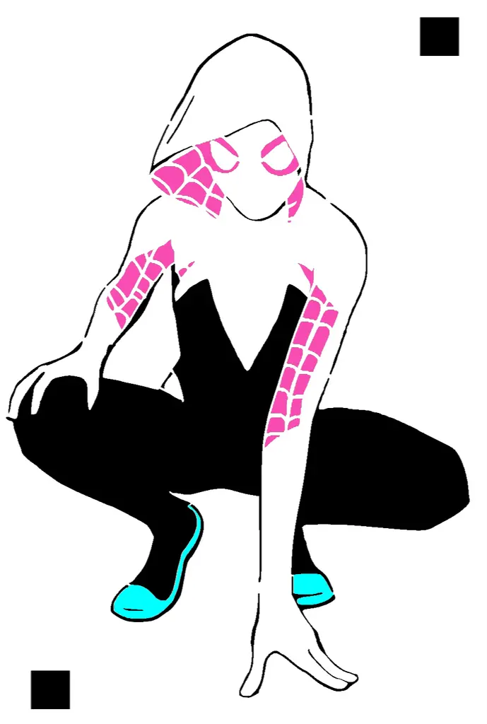 Free Digital Art STL Download - Spider Gwen 3 layered stencil by SMT_M 🦊
