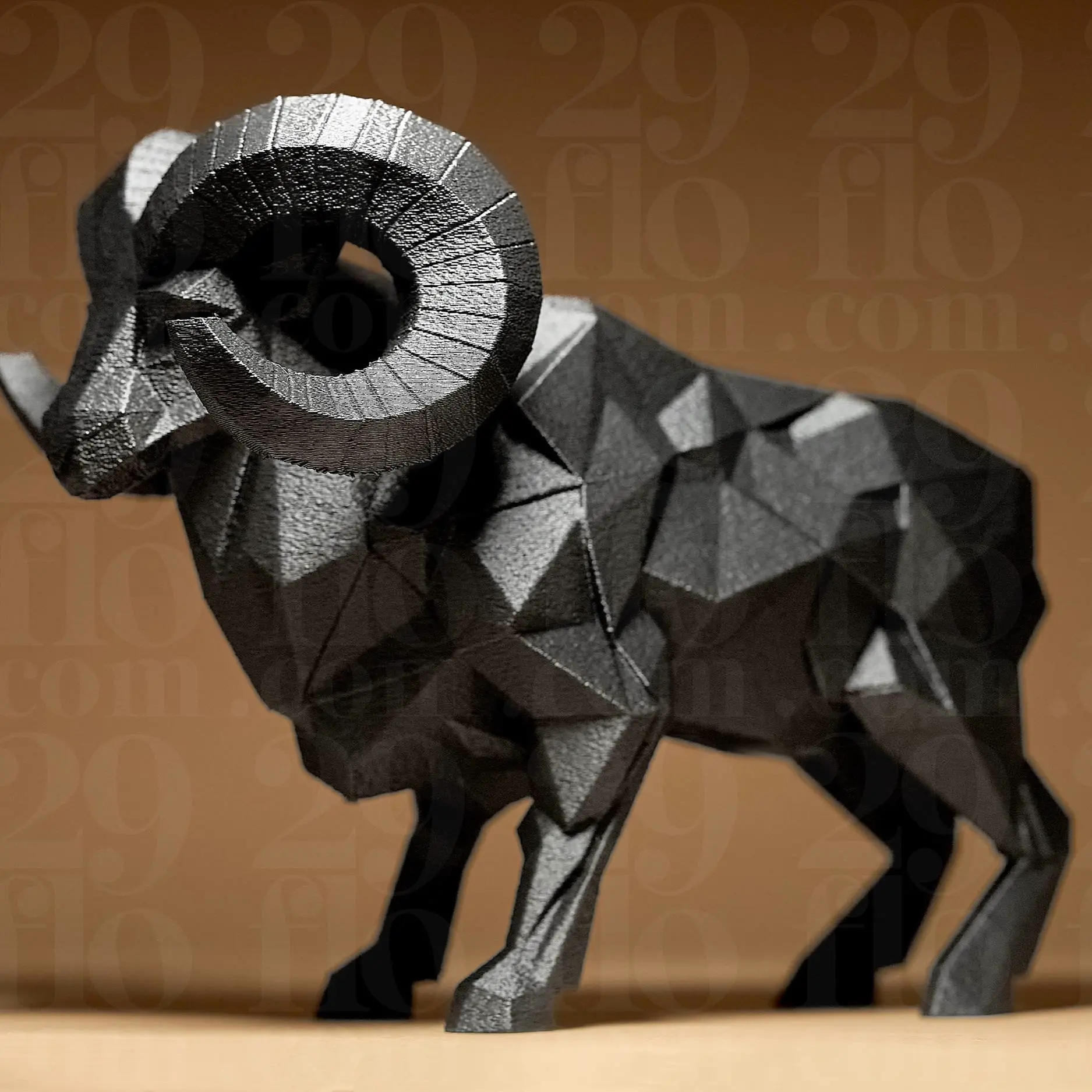 3D Printer Files | 3MF File | Geometric Ram Figurine | Creality Cloud