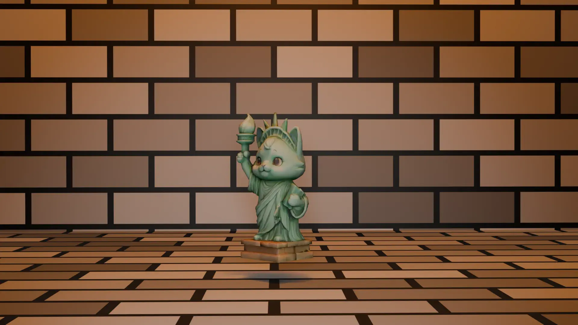 Free Characters & Creatures STL Download - Cute Liberty Cat Statue ...