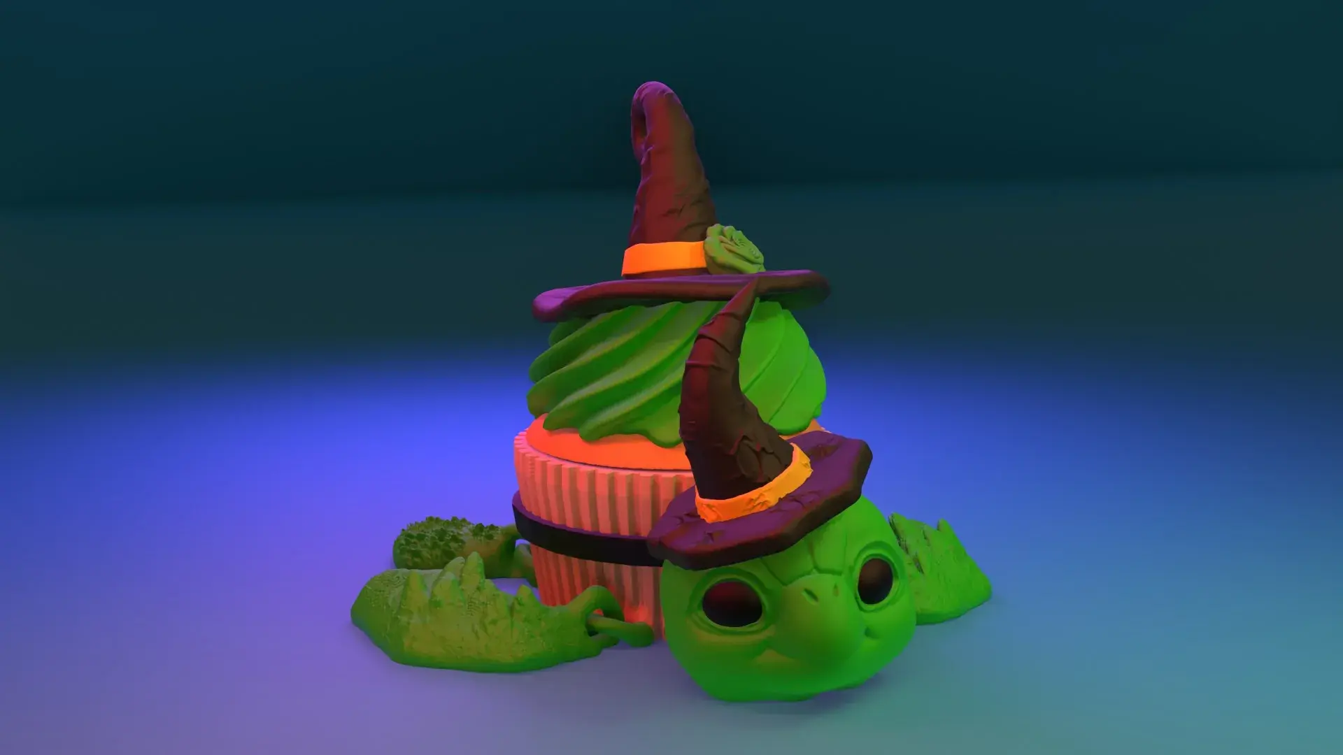 3D Printer Files | 3MF File | Articulated Witch Cupcake Turtle ...