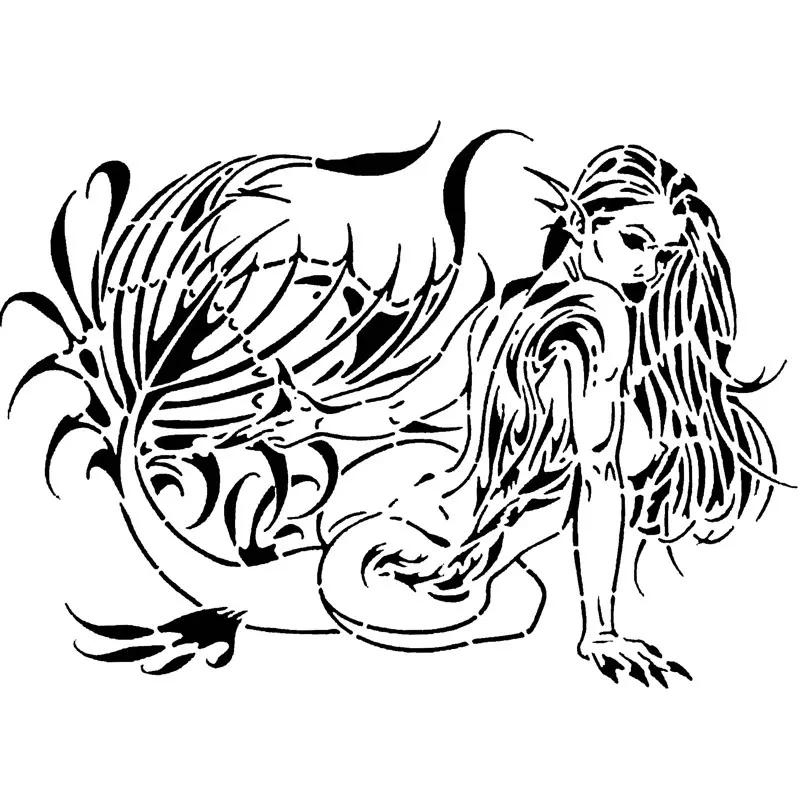 Free Digital Art STL Download - Mermaid stencil 2by SMT_M 🦊