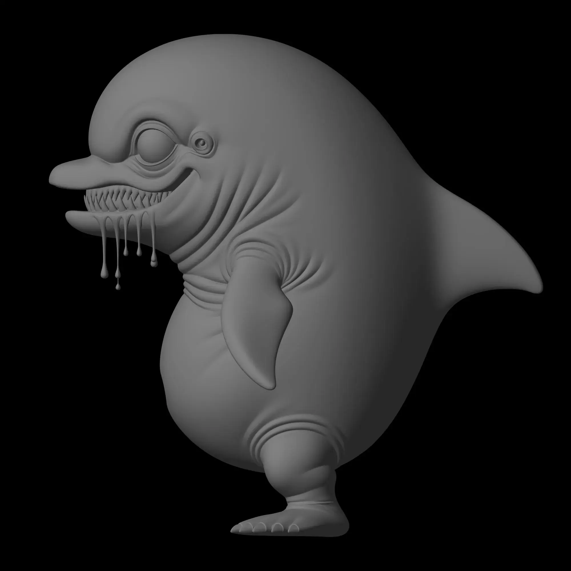 Characters & Creatures STL Download - monster dolphinby birkan