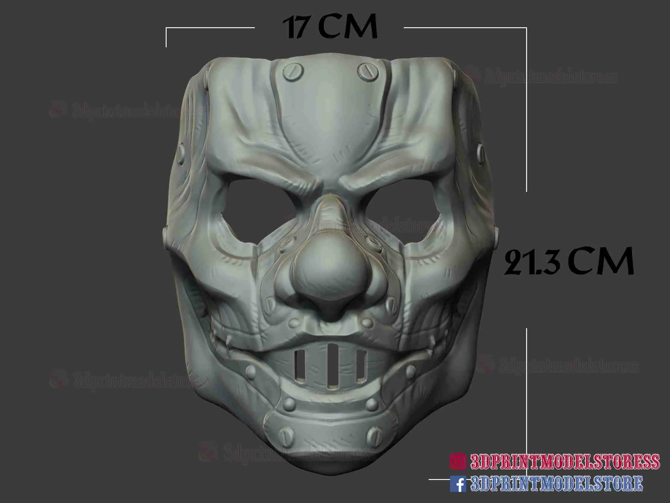 Motorcycle Clown Mask - Twisted Metal - Cosplay Halloween | 3D models ...