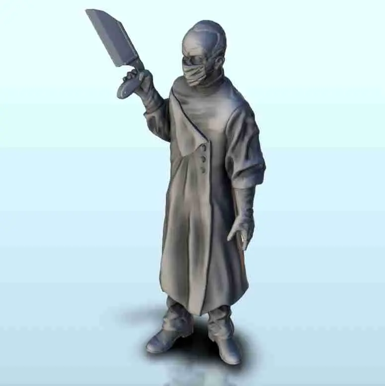 Other STL Download - Masked doctor with knife 7 (+ supported version ...