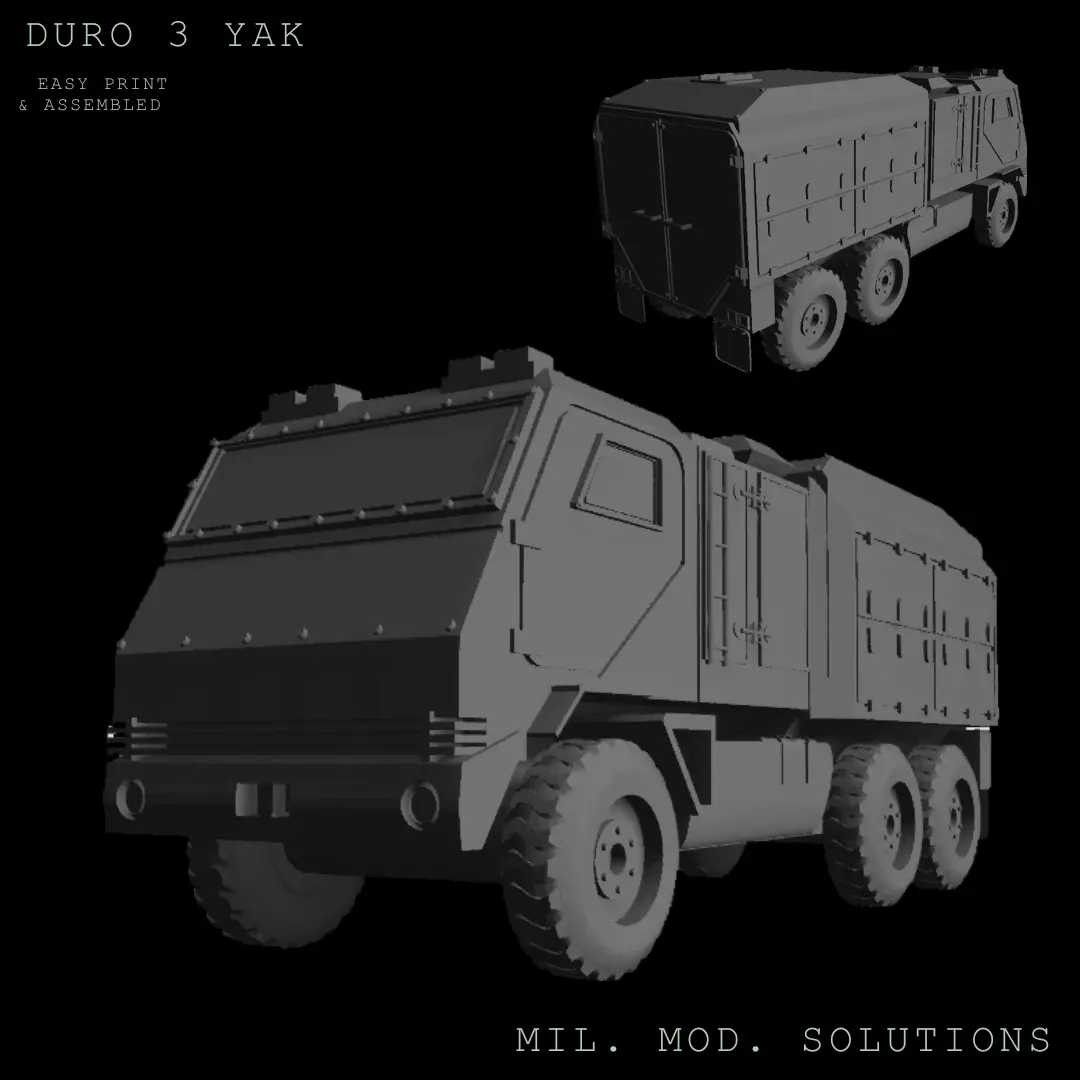 Vehicles & Machinery STL ダウンロード - Duro 3 Yak - Mil Mod Solutions