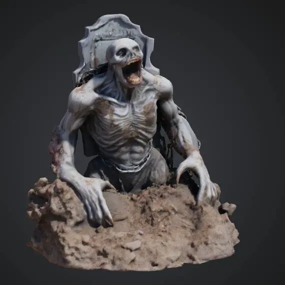 Free Characters & Creatures STL Download - FREE zombie leaving the ...