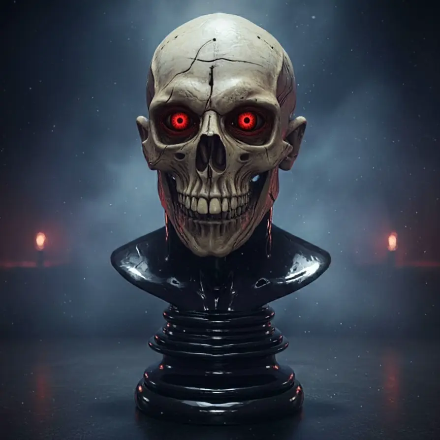 3D Printer Files | 3MF File | TERRORIFIC HUMAN SKULL BUST | Creality Cloud