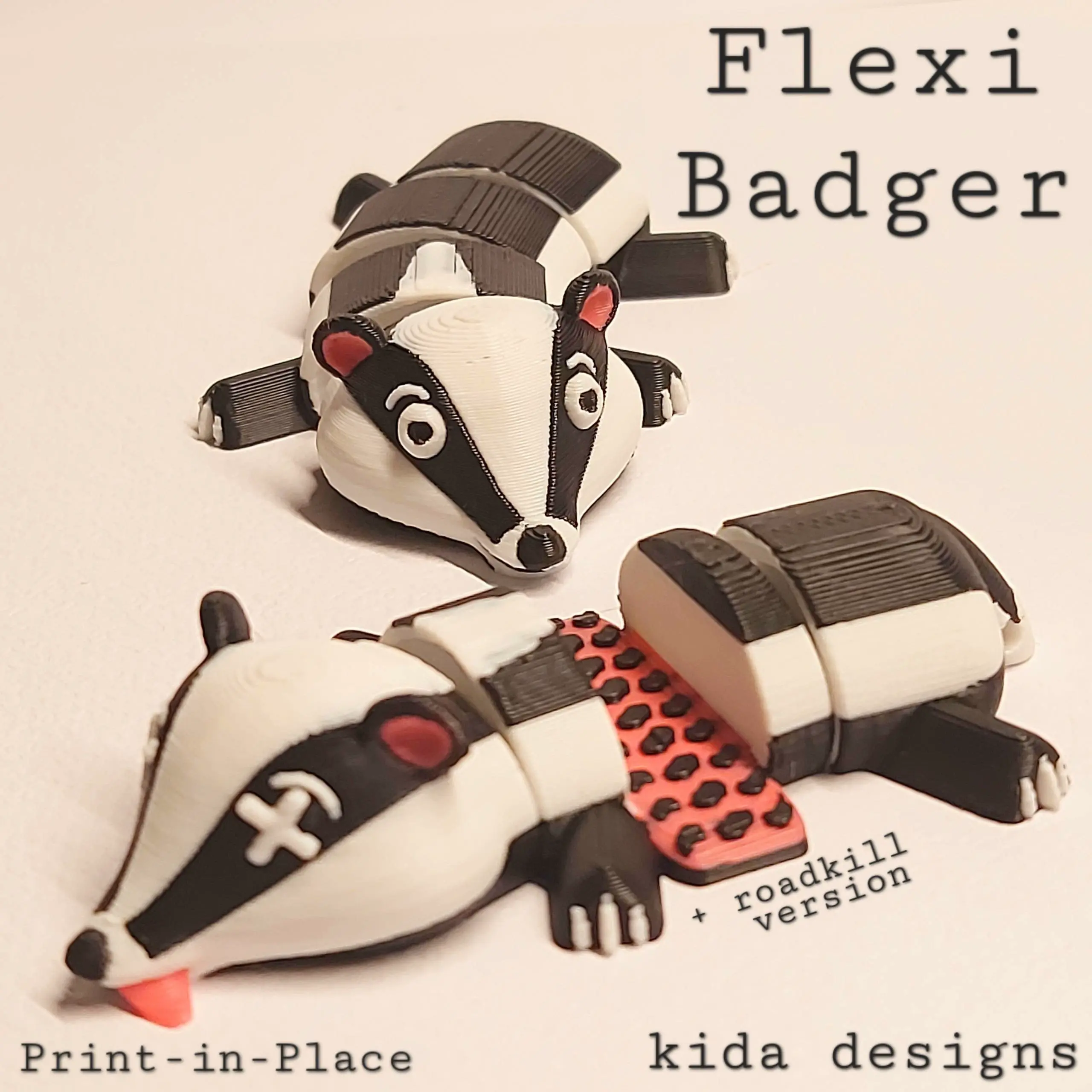 3D Printer Files | 3MF File | Flexi Badger (Print-in-place) | Creality ...