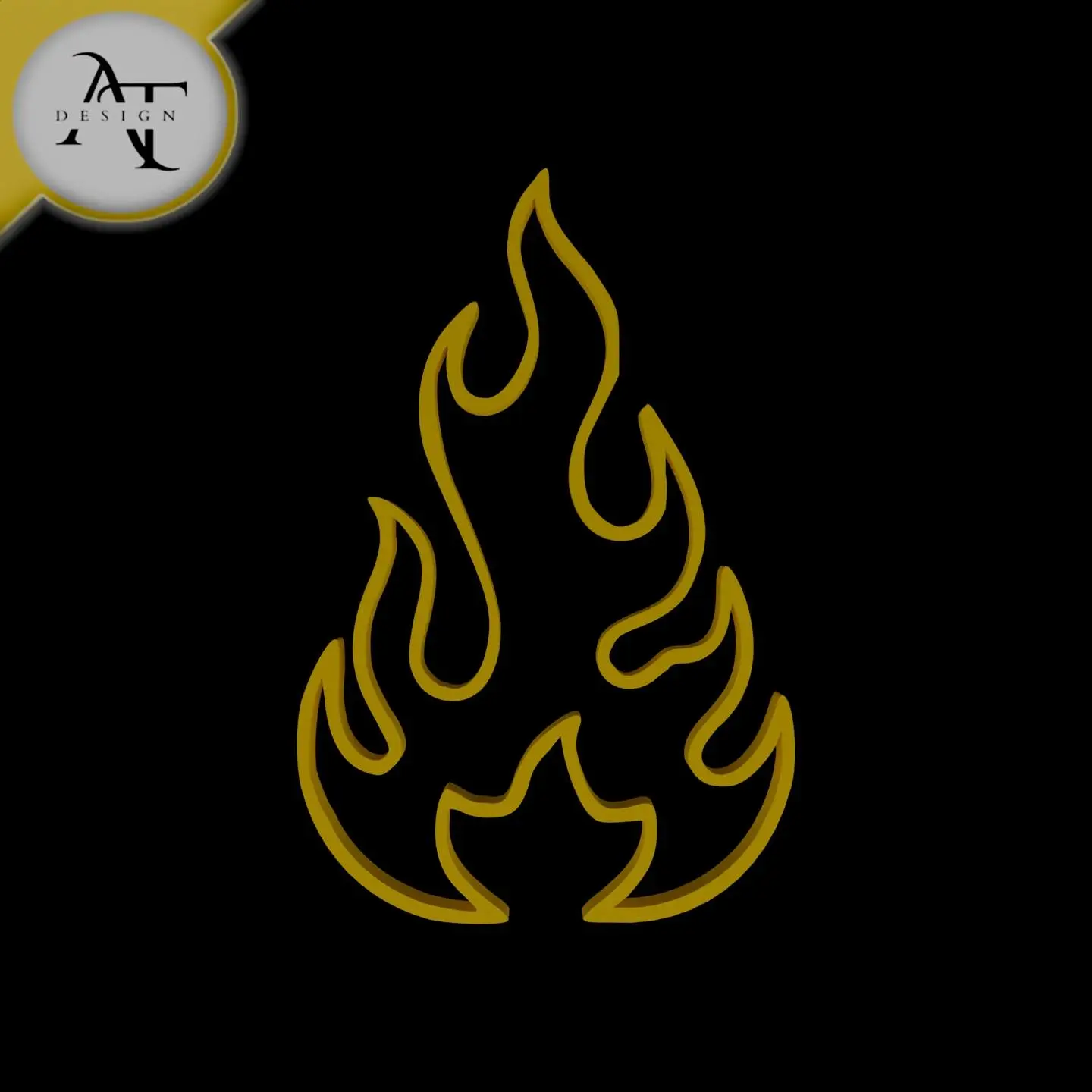 3D Printer Files | 3MF File | Simple Flame Symbol - 2D Art | Creality Cloud
