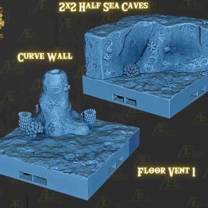 Other STL Download - AEATLN03 - Half Sized Sea Cavesby Aether Studios