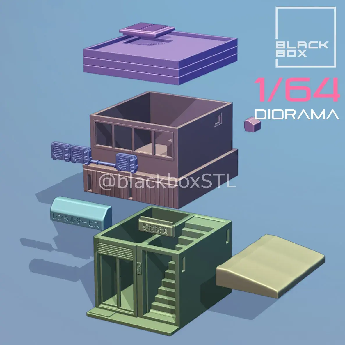 DIORAMA 1-64TH SCALE - COMMERCIAL BUILDING 01 | 3D models download ...