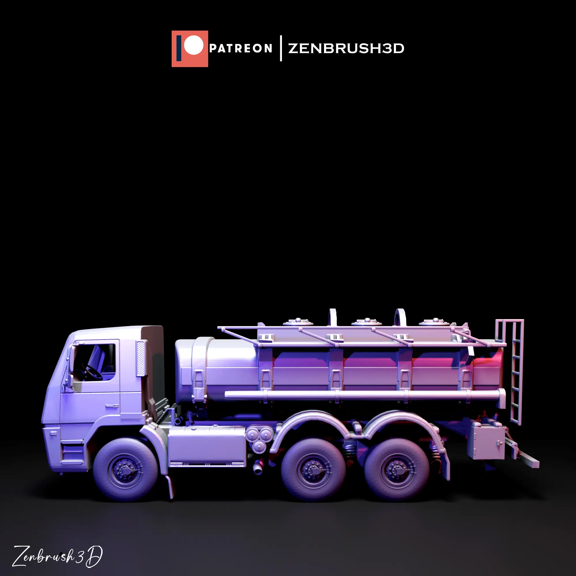 Vehicles & Machinery STL Download - CISTERN TRUCK TANKER - 3D ...