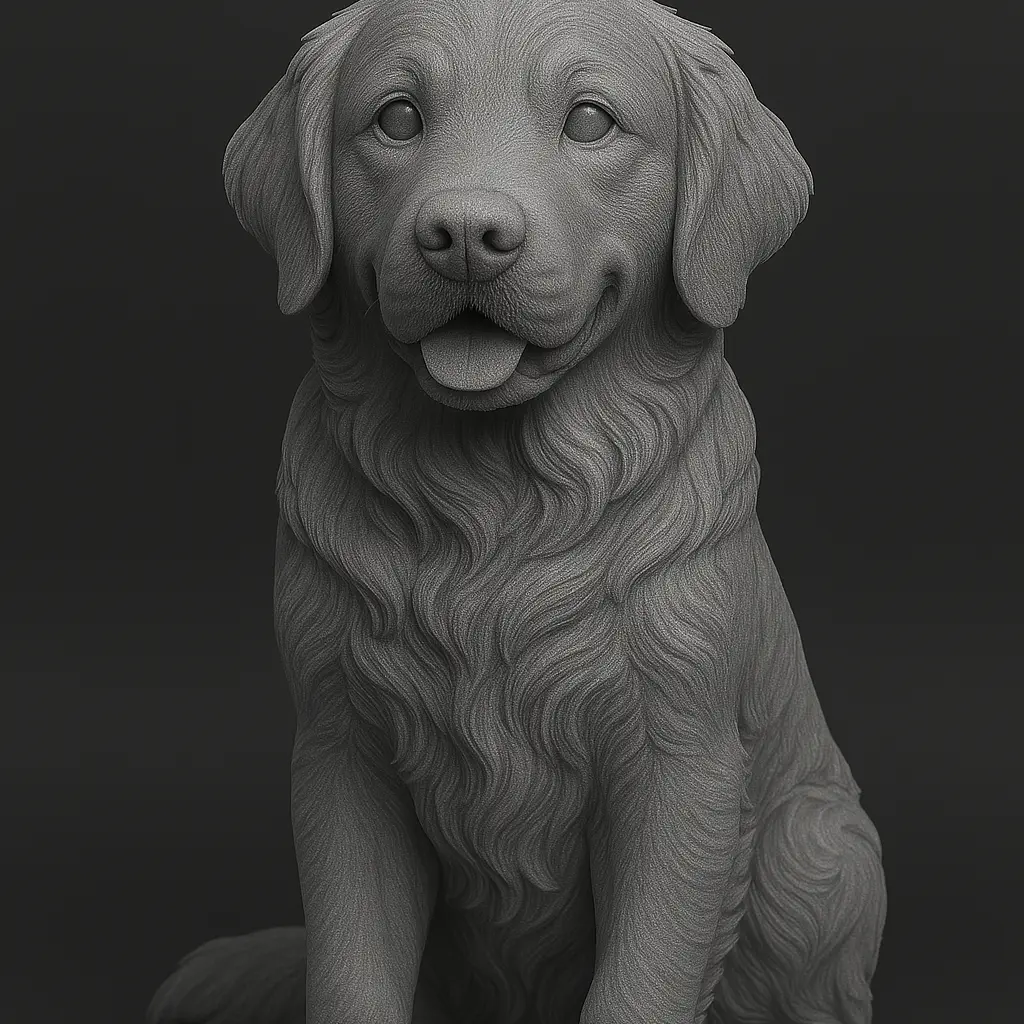 Pets STL Download - Golden Retriever by DIMENSIT
