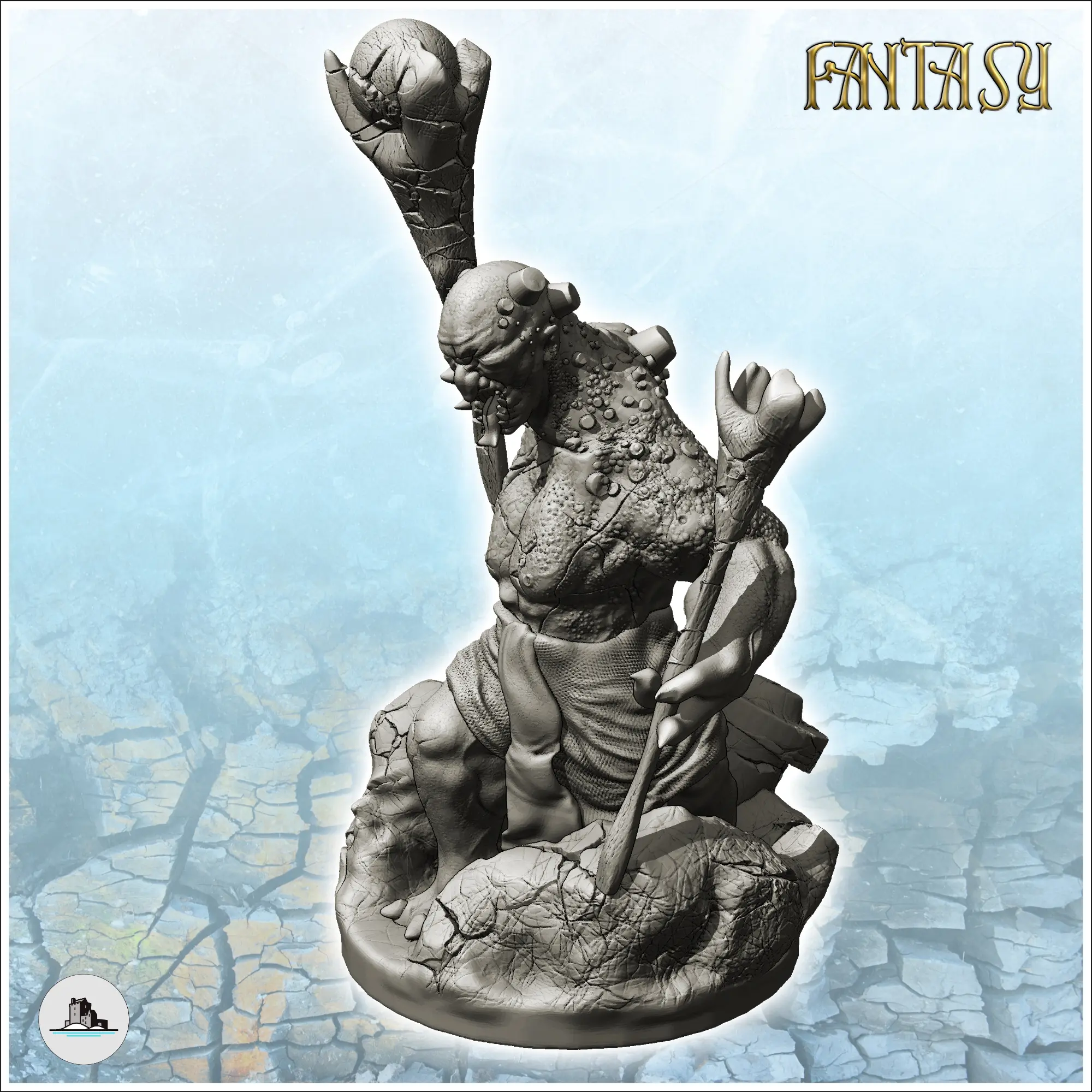 Characters & Creatures STL Download - Cyclops with stick in hand (3 ...