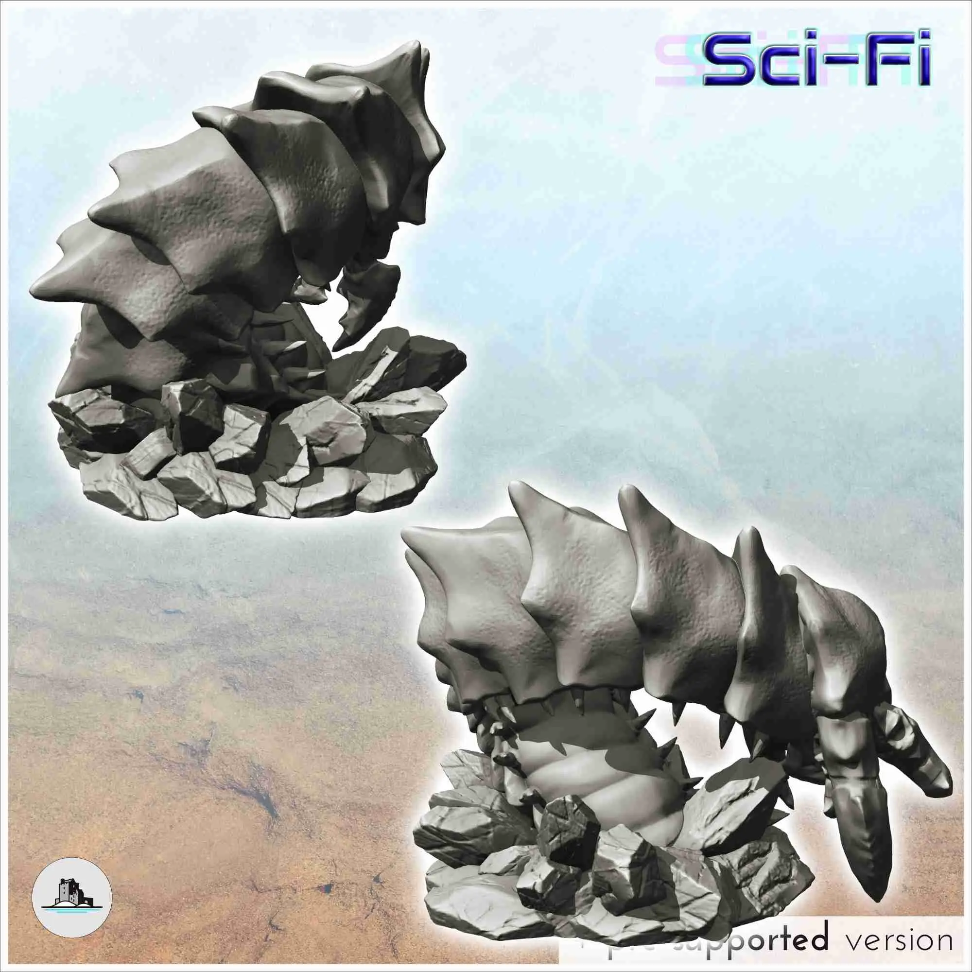 Alien creature coming out of the ground (34) - miniatures fi | 3D ...