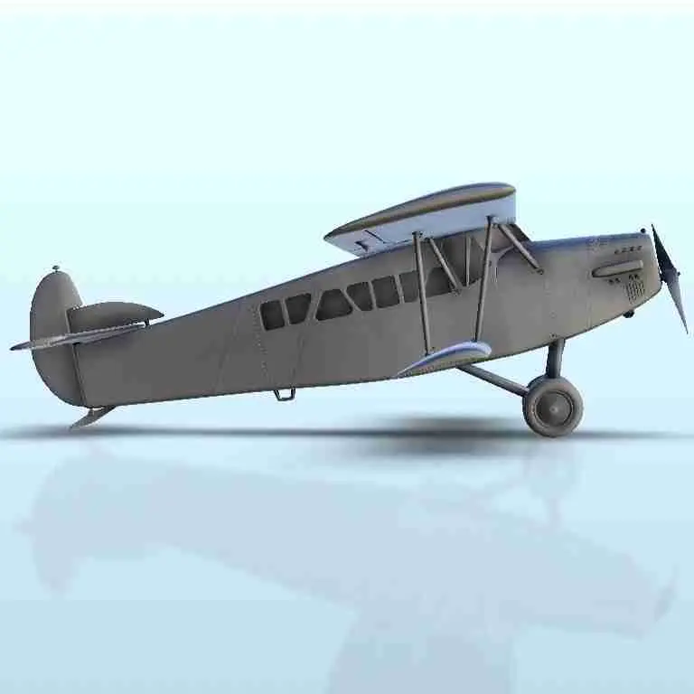 Vehicles & Machinery STL Download - Potez 29 French transport biplane ...