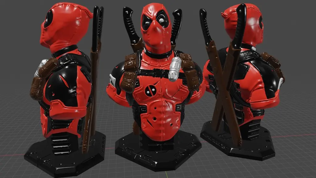 Free Characters & Creatures STL Download - Deadpool Multicolour Remix ...