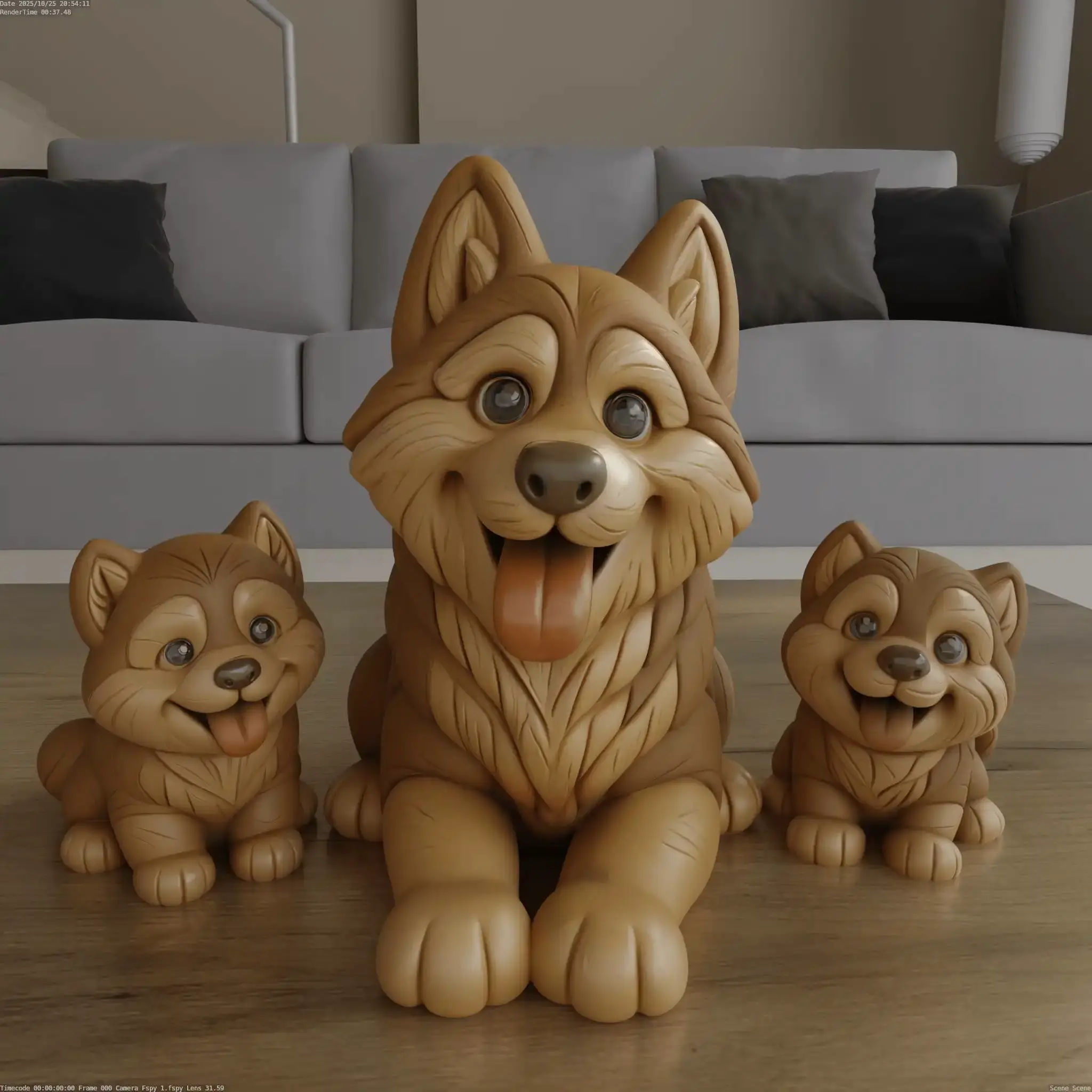 Other STL Download - Adorable Husky Family STL 3D Modelby HIve
