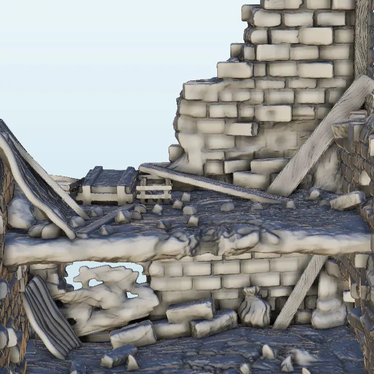 Architectural Models STL Download - Ruins of house - terrain WW2 ...