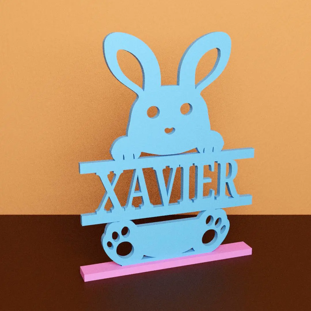Home Decorations & Ornaments STL Download - Easter Bunny Name ...