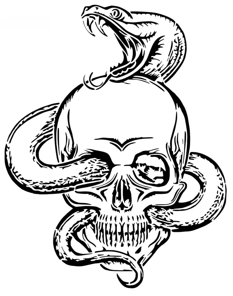 Free Digital Art STL Download - Skull Snake stencil 2by SMT_M 🦊