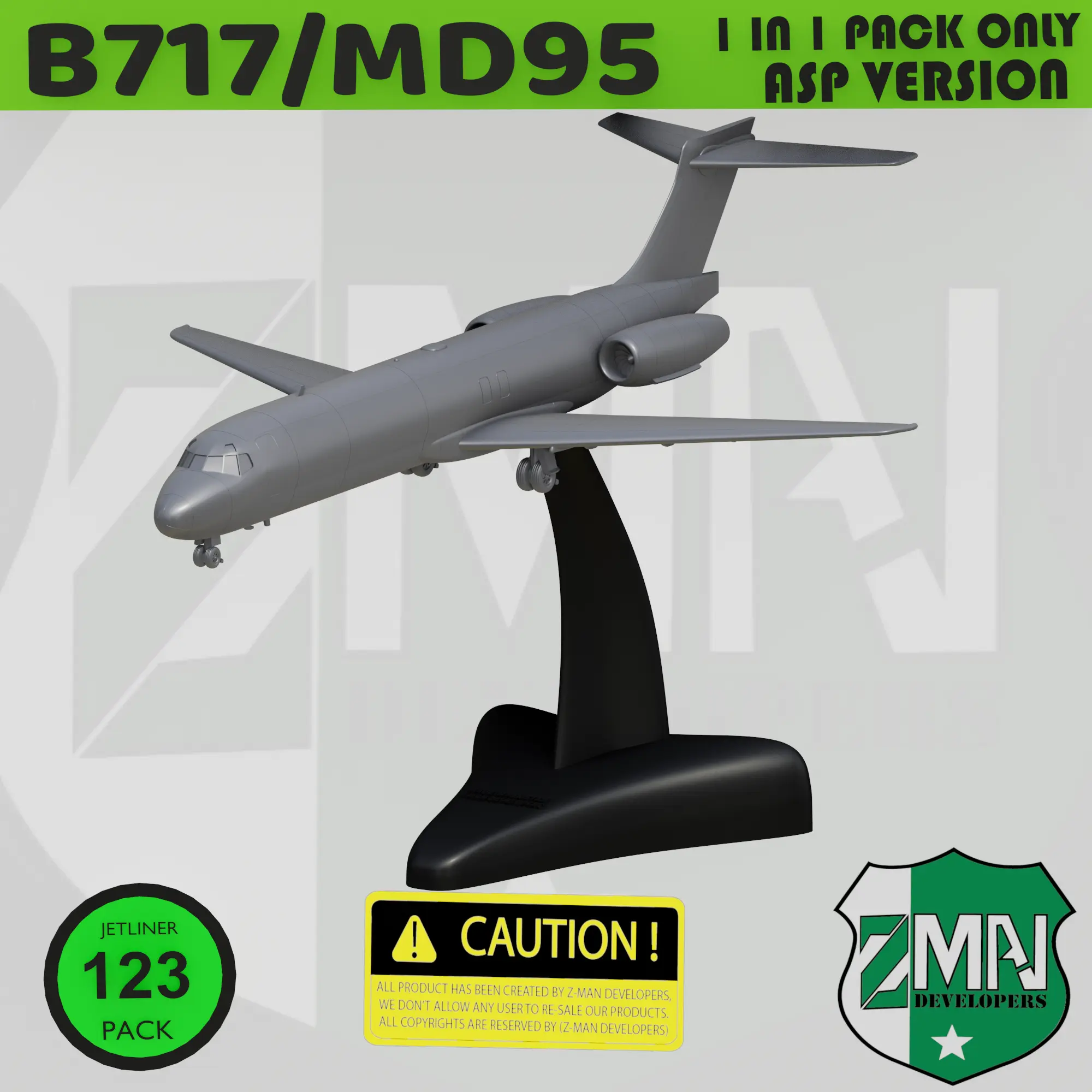 Drones & Aircraft STL Download - MD-95/B717-200 (STYLE-J)by Z-MAN ...
