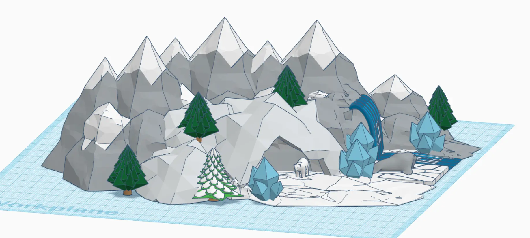 Ice mountain scene | 3D models download | Creality Cloud