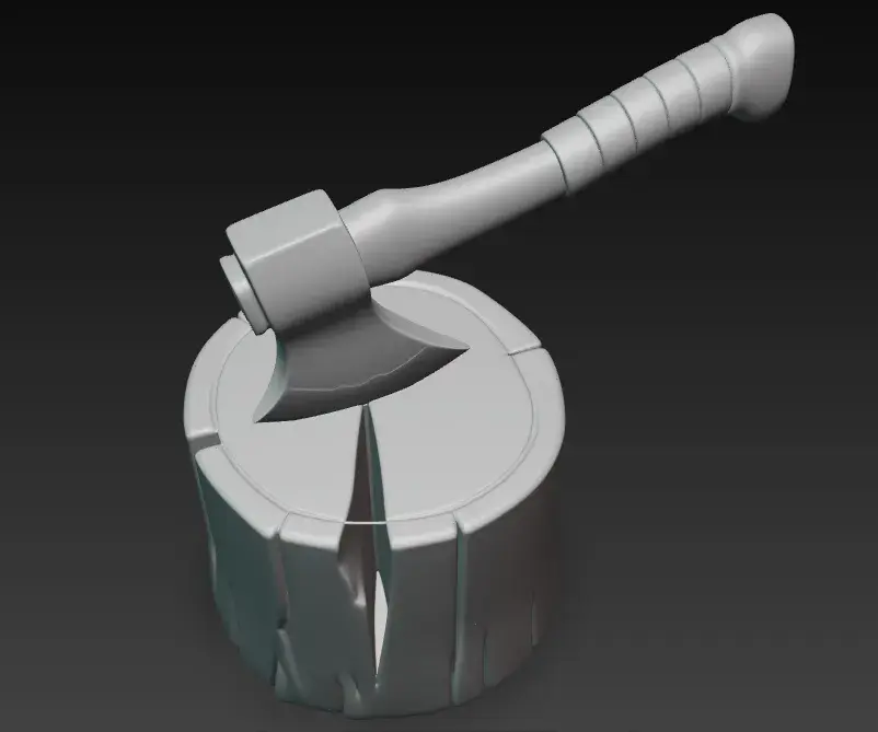 Props & Terrain STL Download - axe woodby Brainbits3D