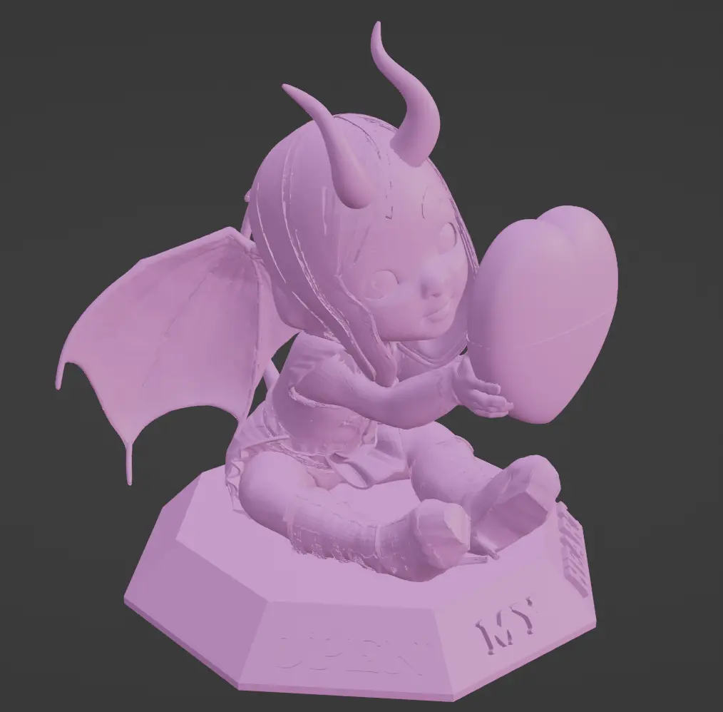 Characters & Creatures STL Download - Little cute devil in loveby Edna Lab