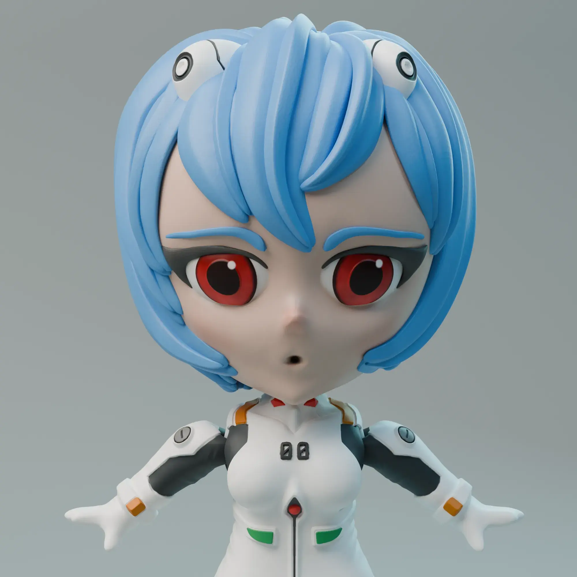 Characters & Creatures STL Download - Flexi_Ayanami_Rei_Chibiby ...