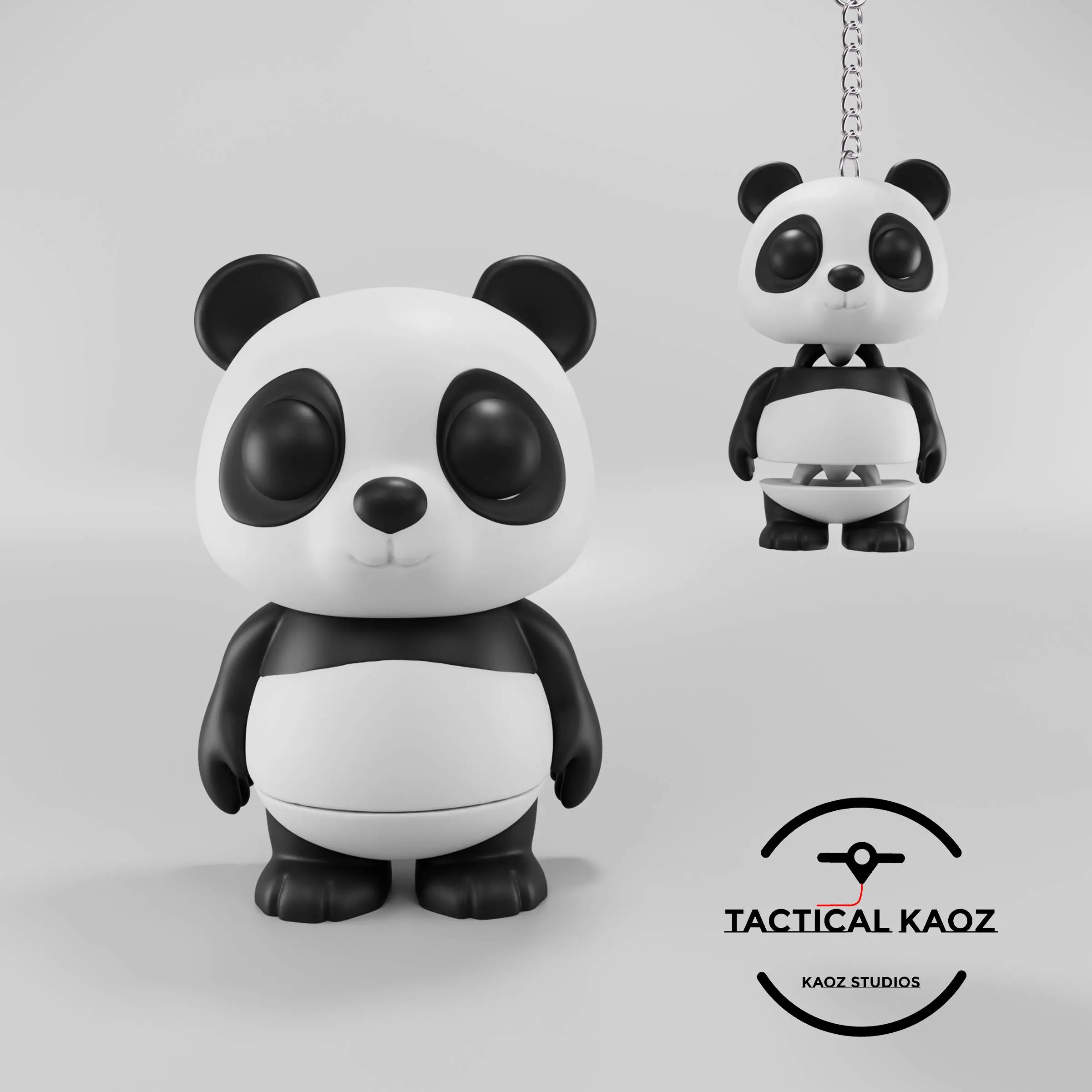Characters & Creatures STL Download - Flexy Panda Figurine + Keychainby tacticalkaoz