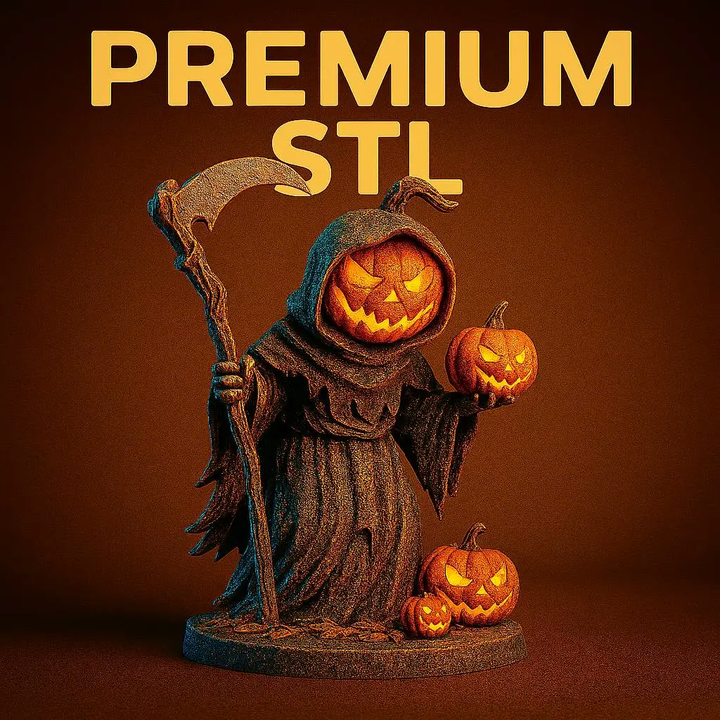 Sculptures & Artworks STL Download - Pumpkin Reaper Statue STL ...