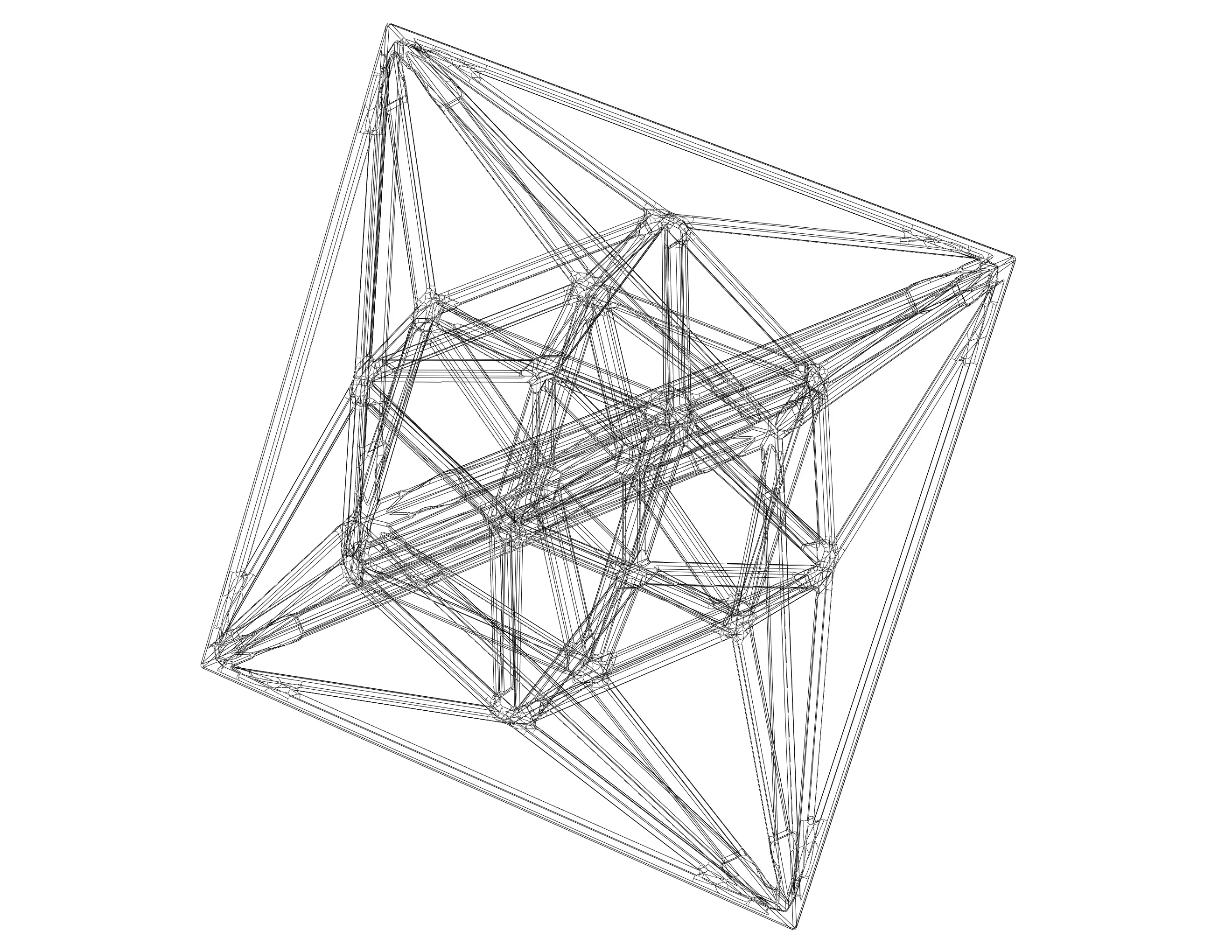 Digital Art STL Download - Wireframe Shape Geometric 24-Cellby MR AnyCAD