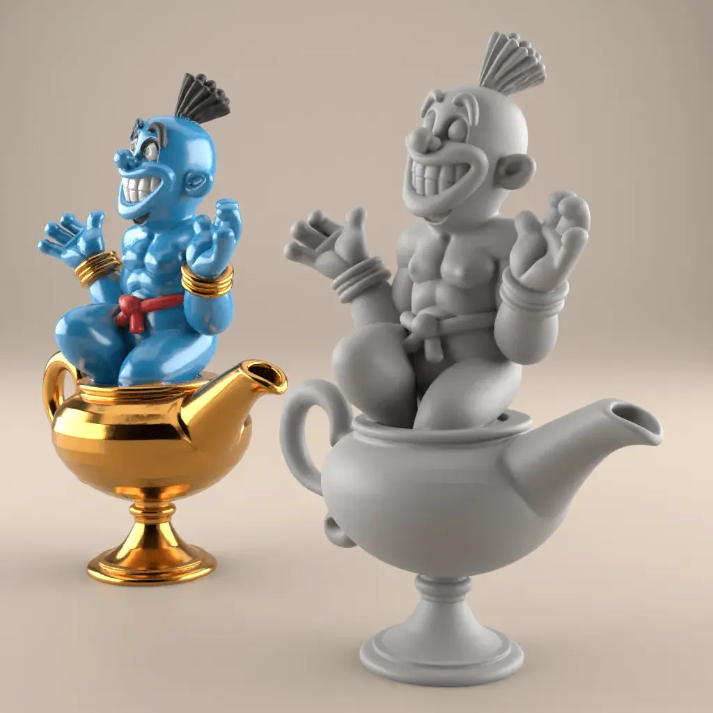 Sculptures & Artworks STL Download - Fun Genie Lamp 3D STL File for ...